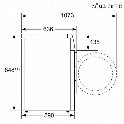 מכונת כביסה 9 ק''ג CONSTRUCTA קונסטרוקטה דגם CGA144G1IL