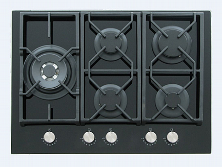 כיריים גז 70 ס''מ זכוכית שחורה ליוונט LyVent דגם HO-Z 65 | החשמל לצרכן